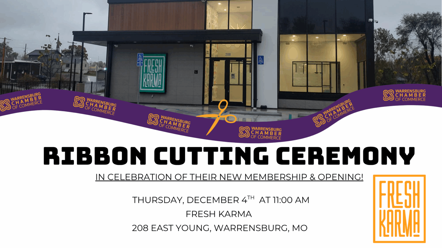 Ribbon Cutting- Fresh Karma - Warrensburg Chamber of Commerce